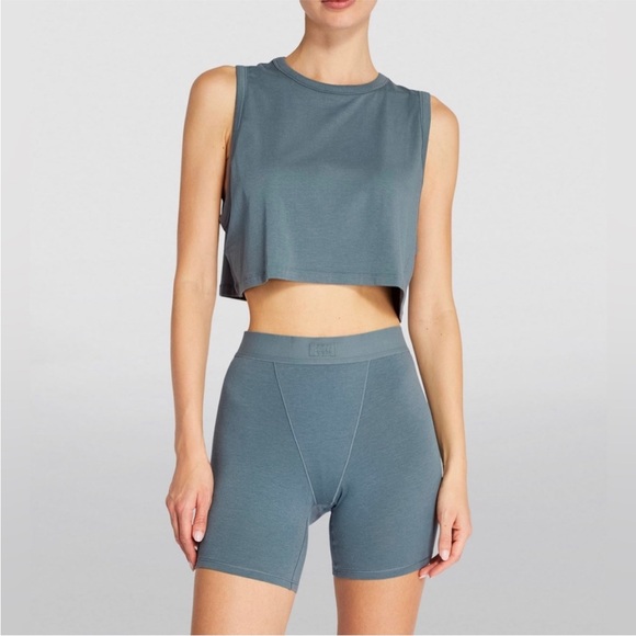 SKIMS | Tops | Skims Boyfriend Sleep Crop Tank Kyanite | Poshmark
